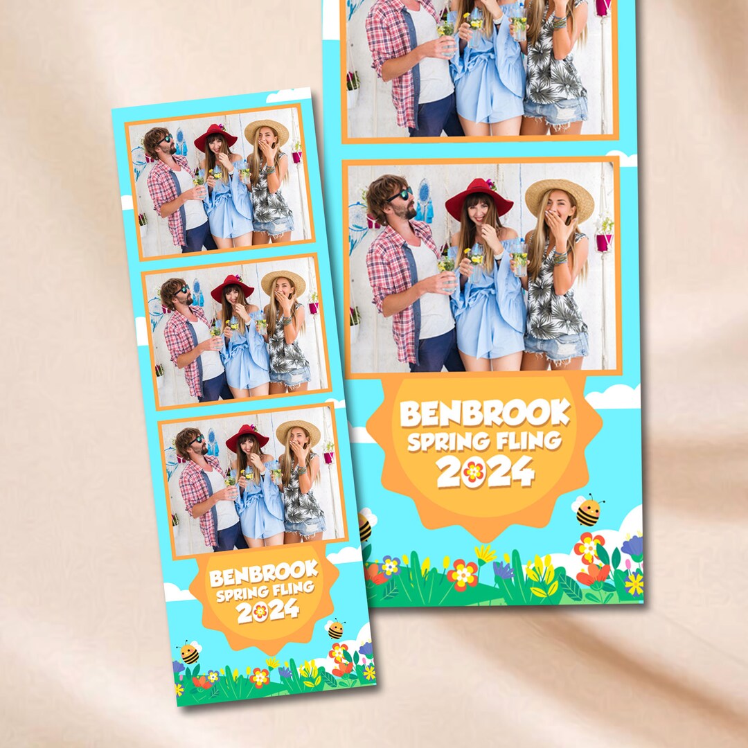 Spring Fling Photobooth Template Spring Party Photo Booth Overlay 2x6 ...