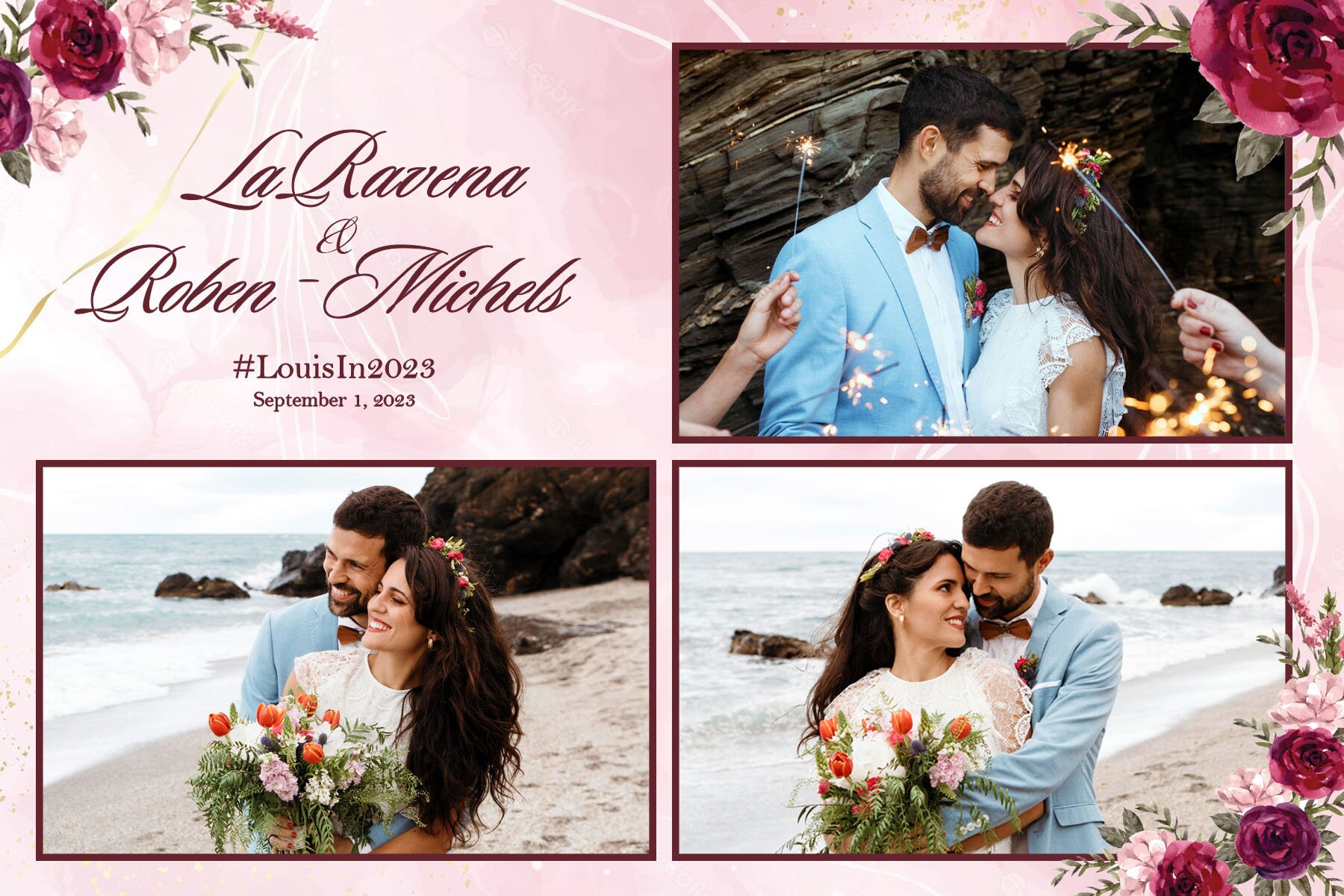 Wedding Photo Booth Template Photobooth Floral Wedding Frame Bridal ...