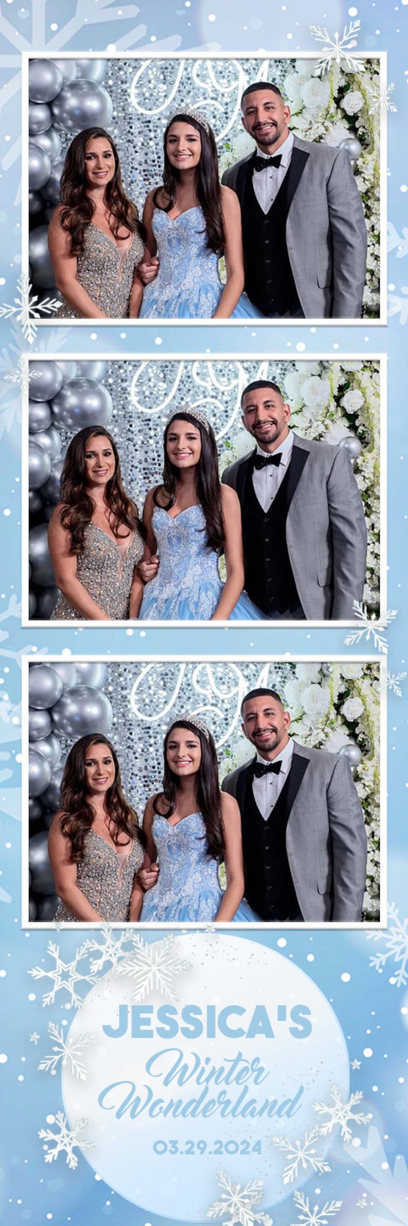 Light Blue Photobooth Template Blue Quinceanera Photo Booth Template ...