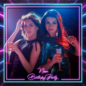 Neon Birthday Party 360 Booth Template Neon Overlay 360booth Overlay ...
