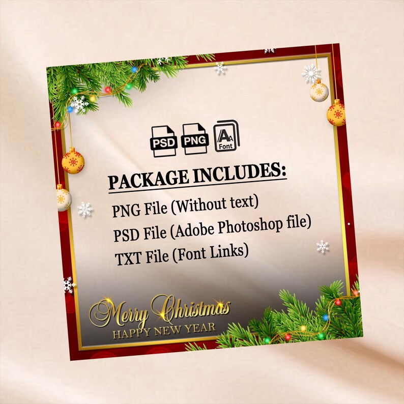 Christmas 360 Photo Booth Overlay Merry Xmas 360booth Overlay Year End ...