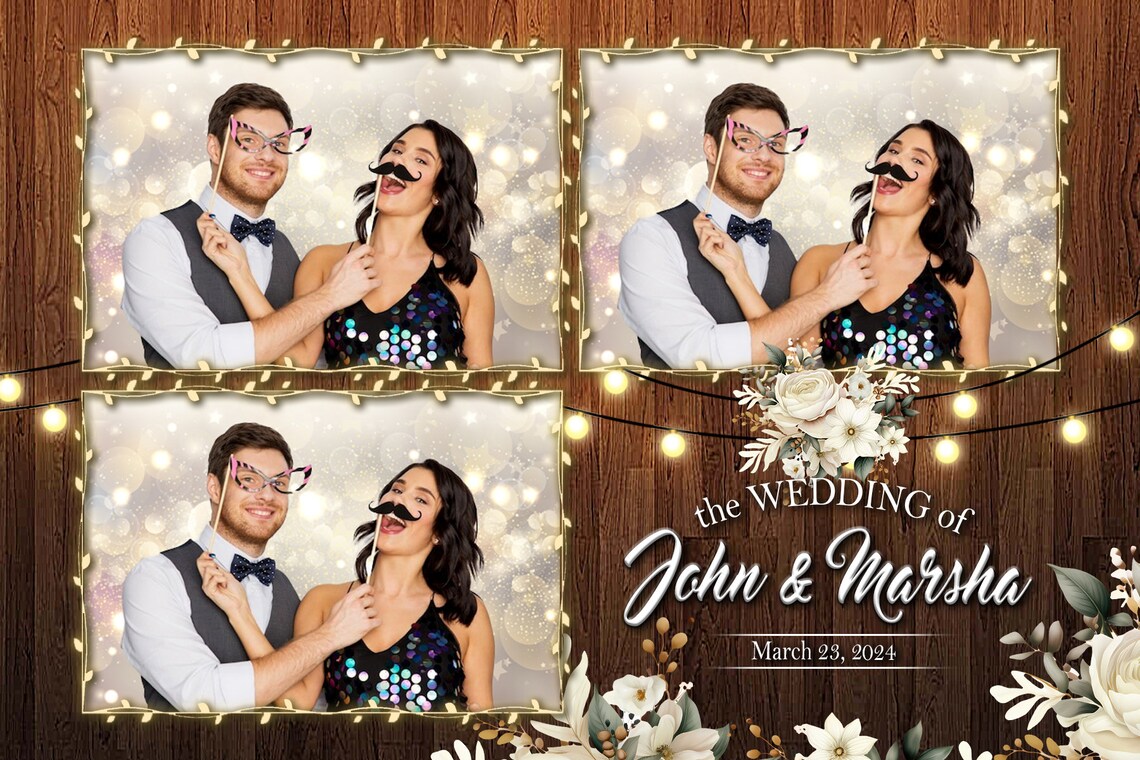 Rustic Wedding Photobooth Template Floral Photobooth Template 4x6 Photo ...