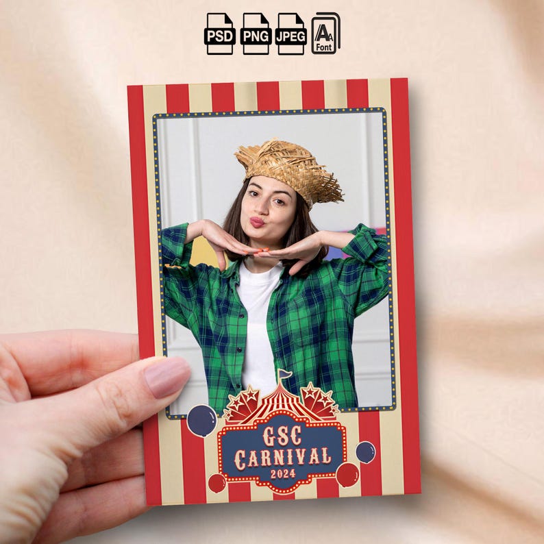 Carnival Funfair Photobooth Template Circus Birthday Party Photo Booth ...