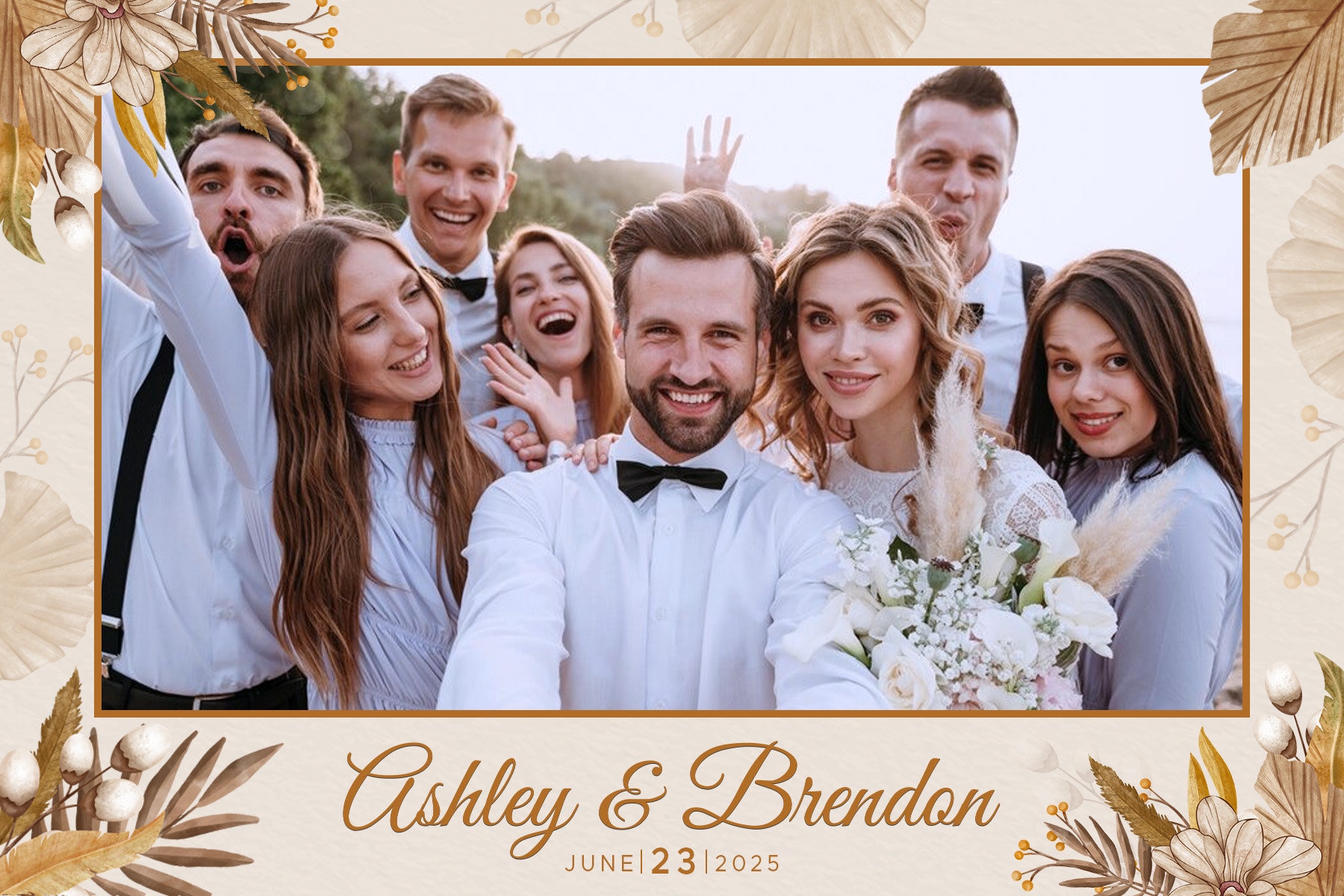 Boho Wedding Photobooth Template Bohemian Photo Booth Template 4x6 ...