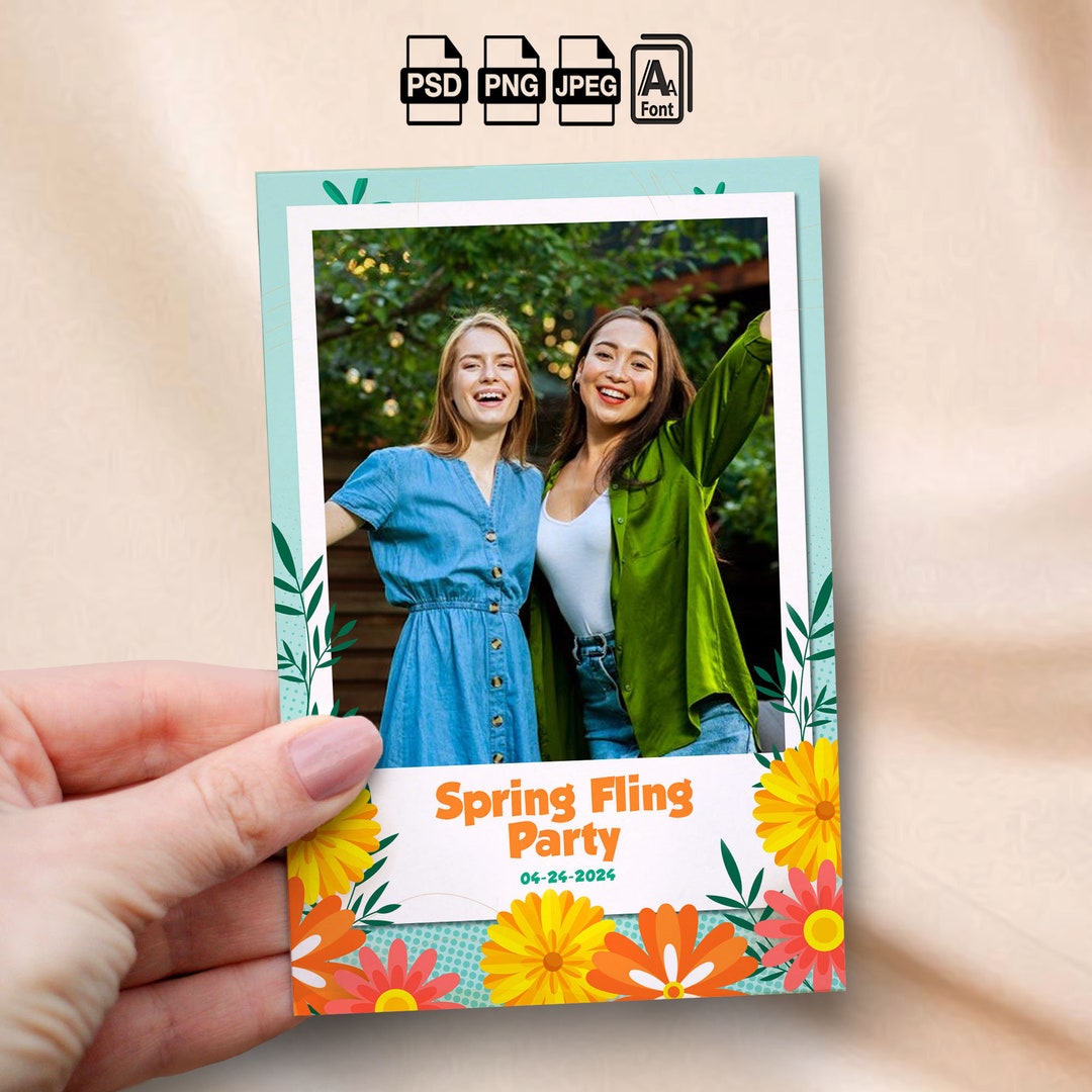 Spring Fling Photobooth Template Spring Party Photo Booth Template 4x6 ...
