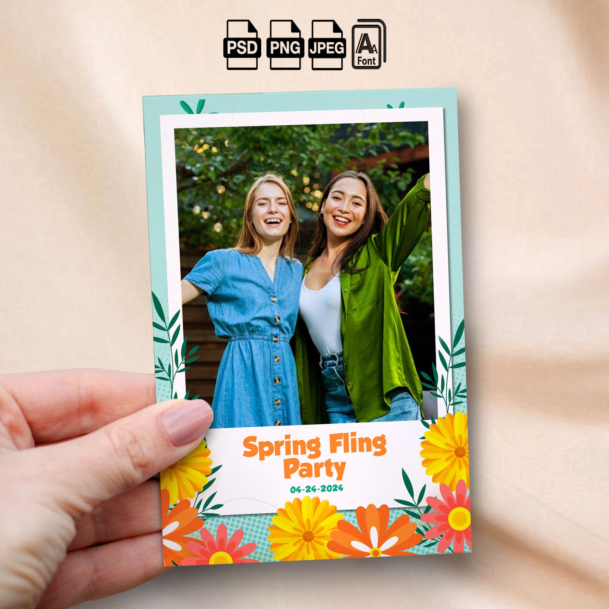 Spring Fling Photobooth Template Spring Party Photo Booth Template 4x6 ...