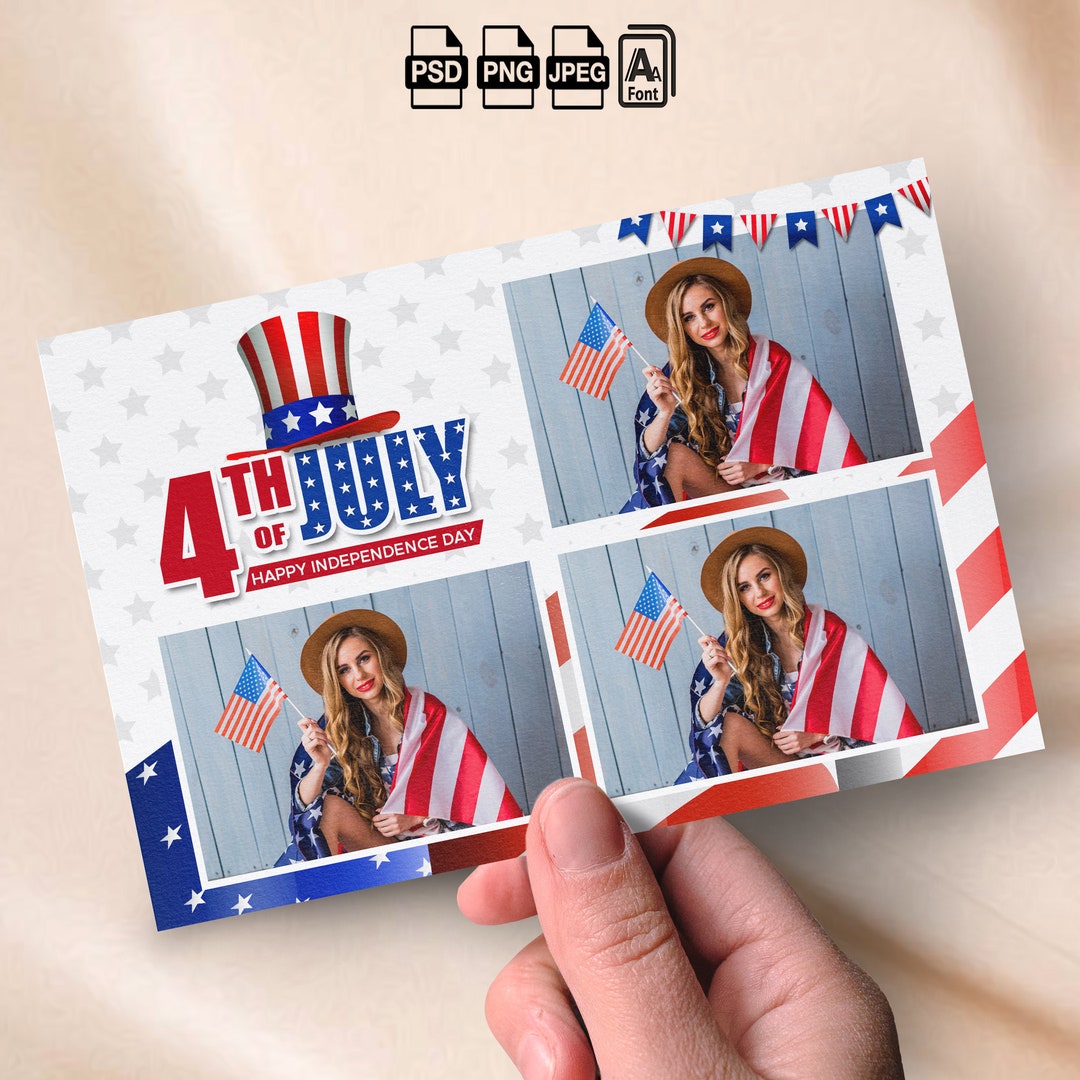 4th of July Photobooth Template US Independence Day Photo Booth ...