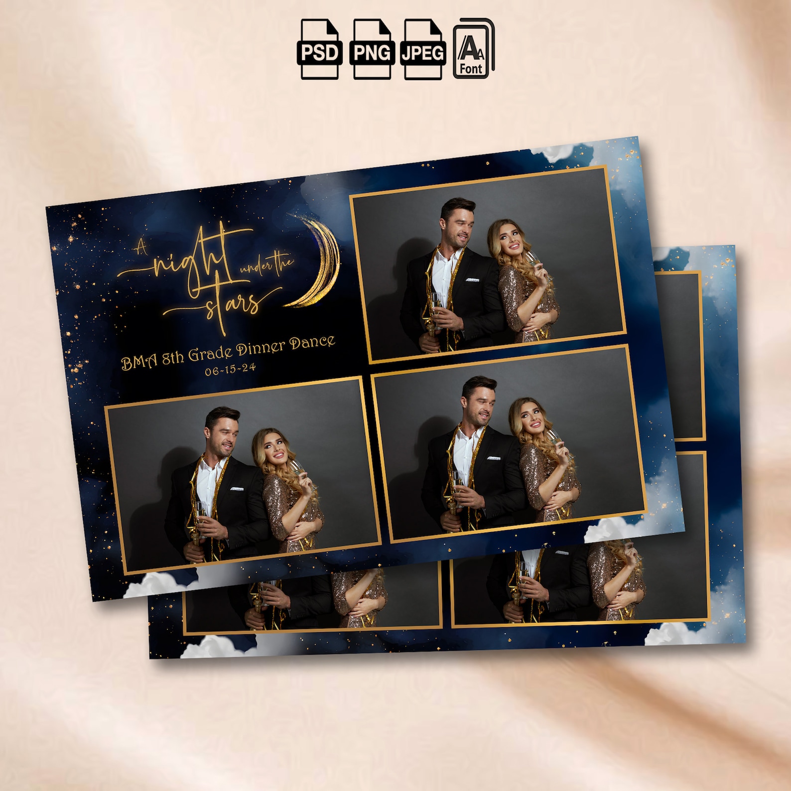 Starry Night Photobooth Template A Night Under the Stars Photo Booth ...