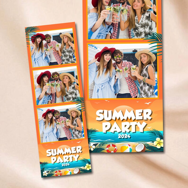 Summer Party Photobooth Template Tropical Party Photo Booth Template ...