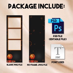 Birthday Photobooth Template Basketball Photo Booth Template Black ...