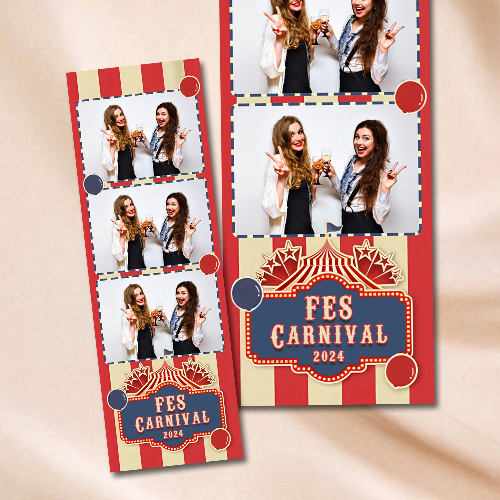 Carnival Photobooth Template, Circus Birthday Photo Booth Template, Red ...