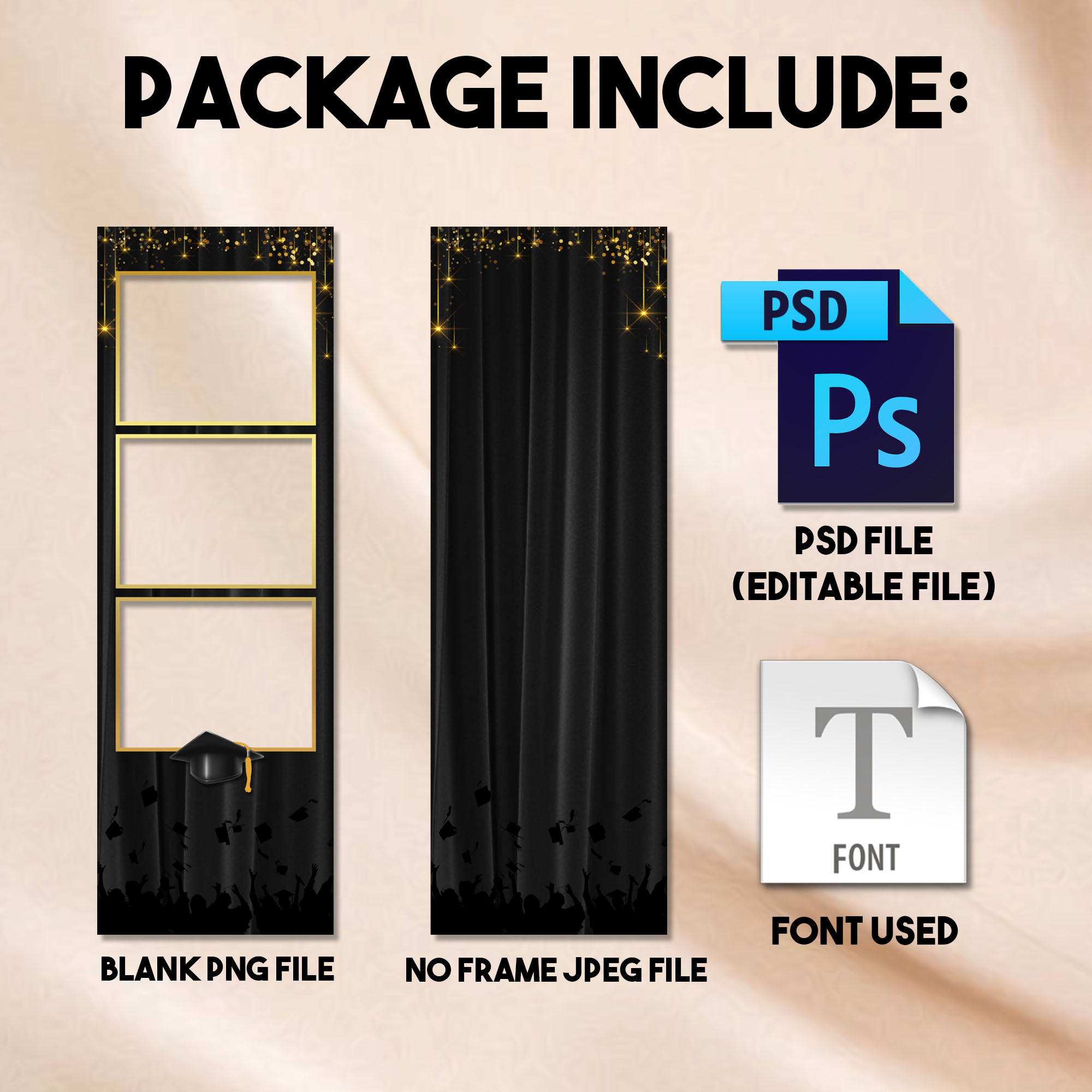 Graduation Photobooth Template Class of 2024 Photo Booth Template 2x6 ...
