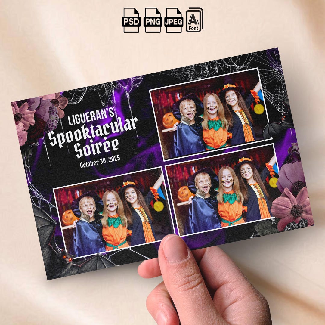 Spooktacular Photobooth Template Halloween Photo Booth Orange,purple ...