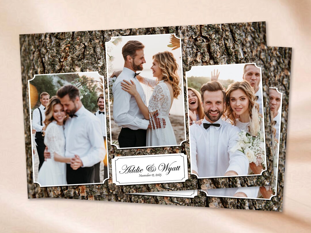 Boho Wedding Photobooth Template 4x6 Floral Greenery Horizontal ...