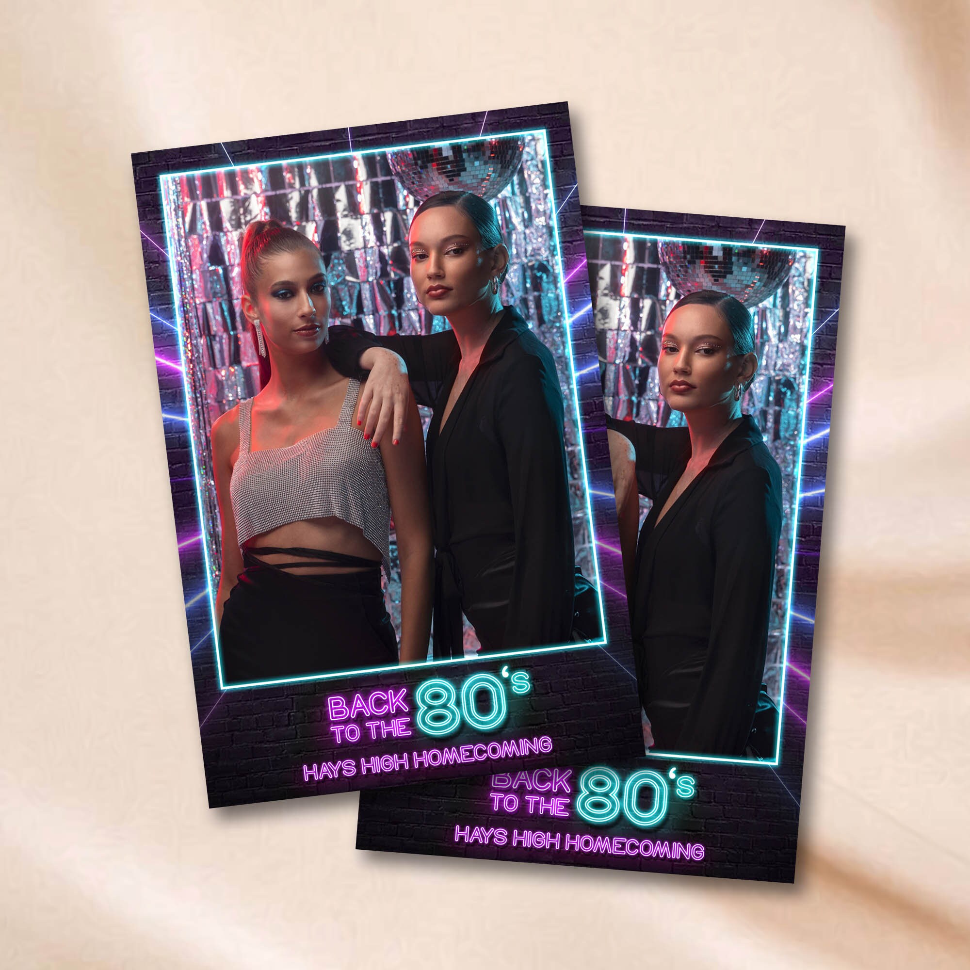 Neon 80s Photo Booth Template: Disco Party Overlay (digital Download ...