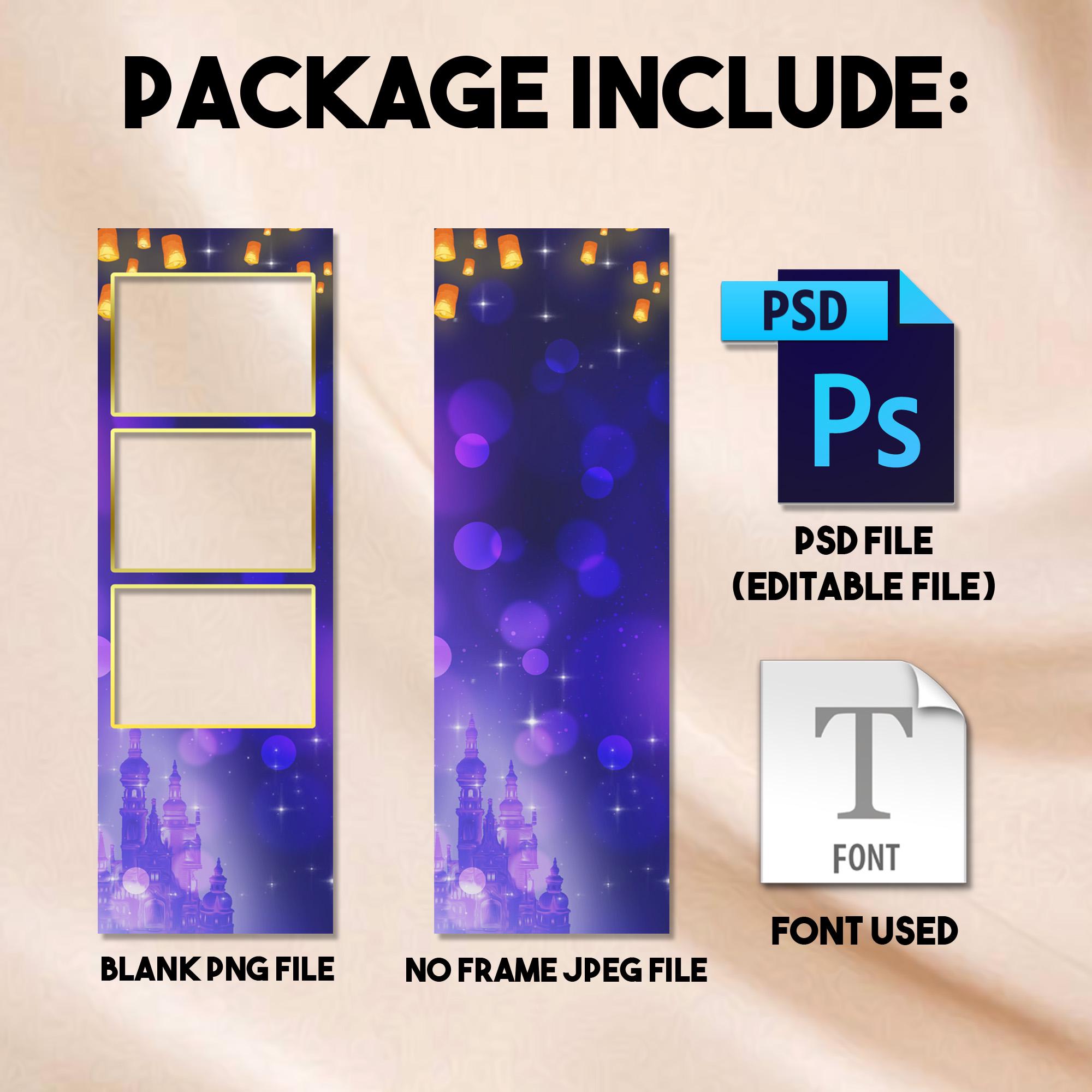 Fairytale Photobooth Template Prom Night Photo Booth Purple 2x6 Photo ...
