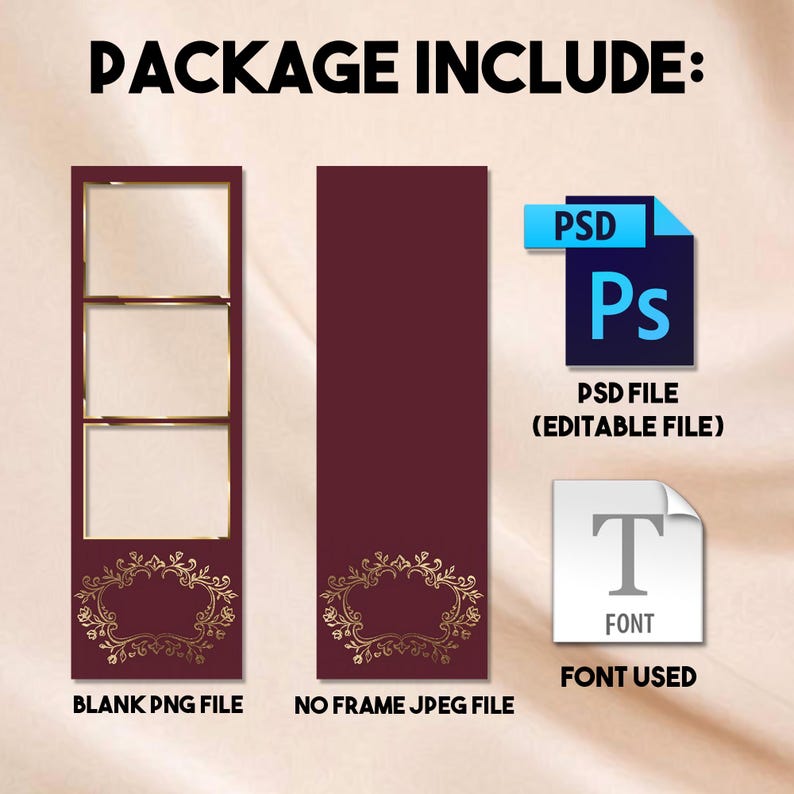 Wedding Photobooth Template Anniversary Photo Booth Template Maroon ...