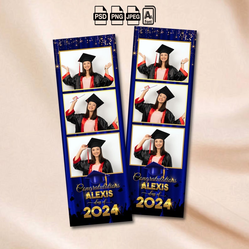 Graduation Photobooth Template Class of 2024 Photo Booth Template 2x6 ...