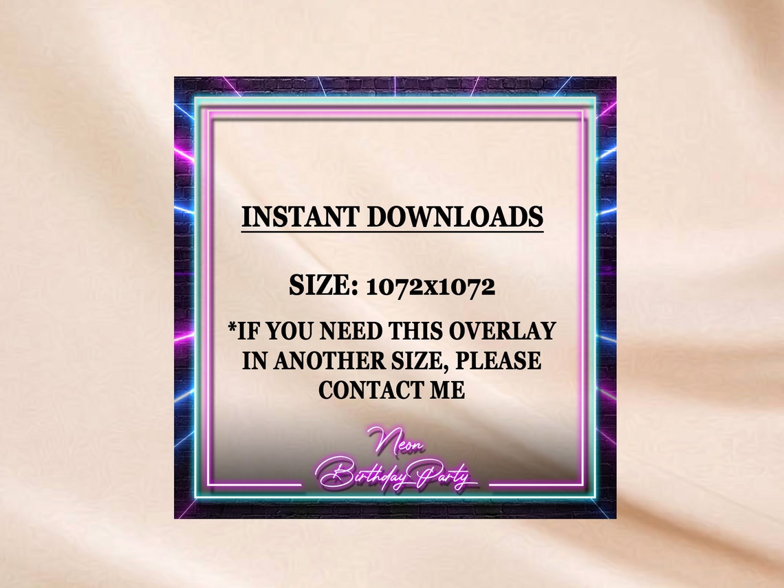 Neon Birthday Party 360 Booth Template Neon Overlay 360booth Overlay ...