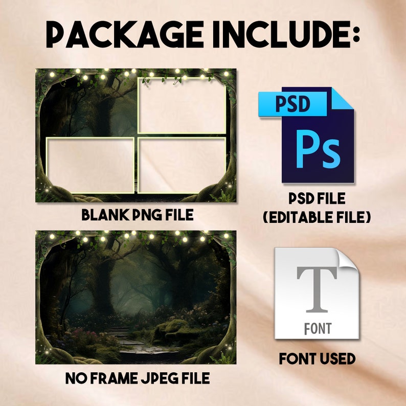 Enchanted Forest Photobooth Template Prom Night Photo Booth Template ...