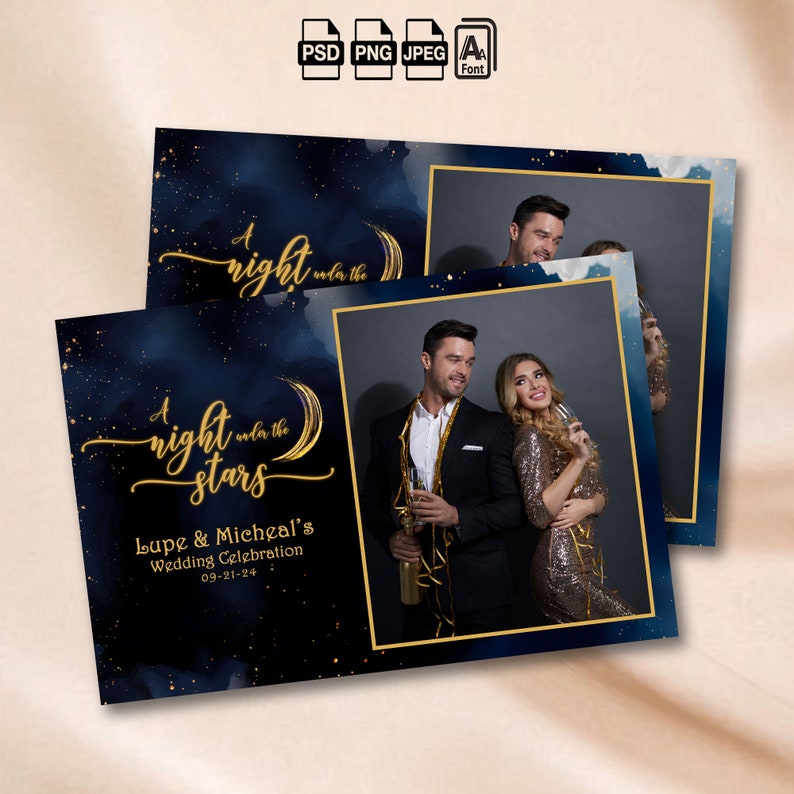 Starry Night Photobooth Template A Night Under the Stars Photo Booth ...