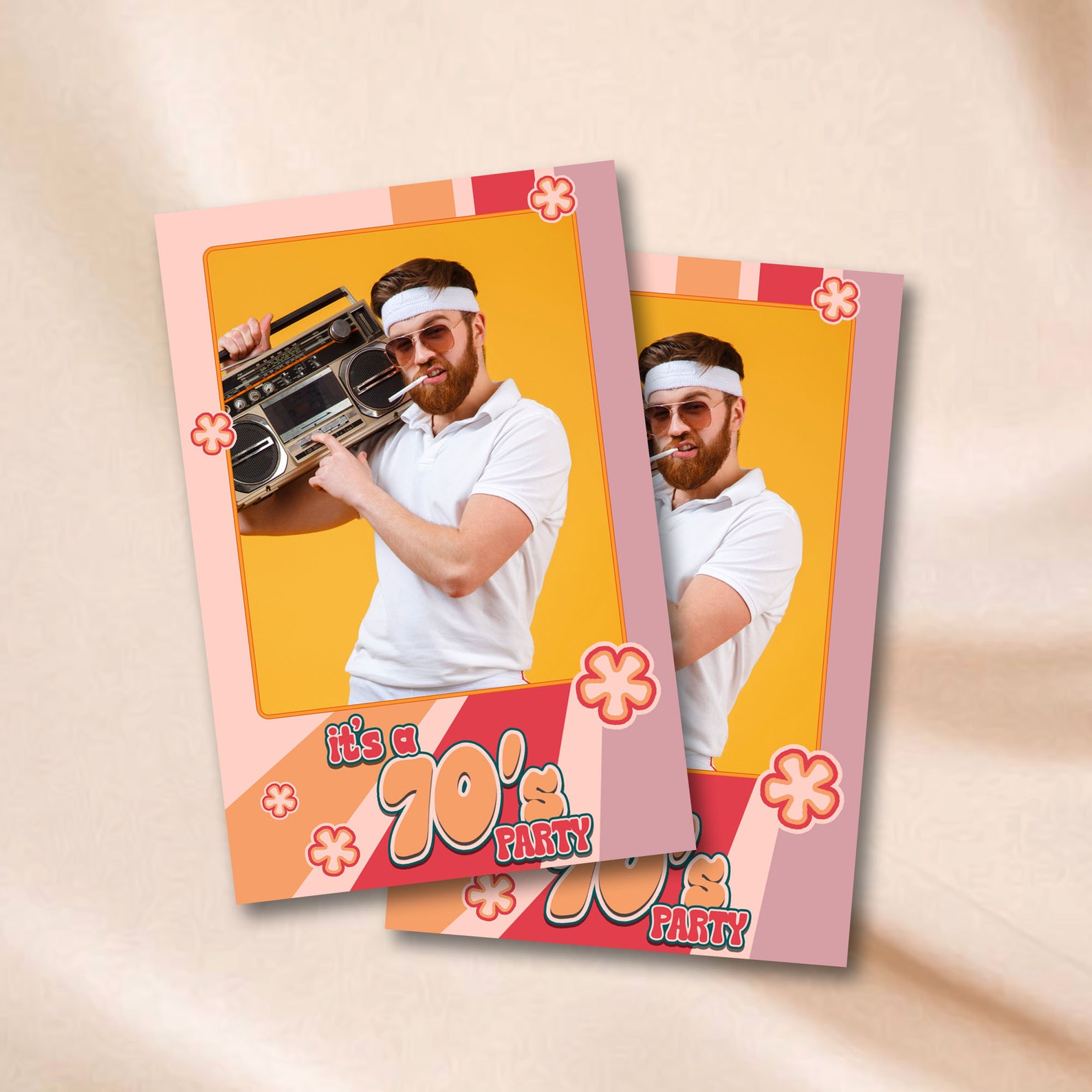 Retro Groovy Photobooth Template 60's 70's Vibe Party Photo Booth ...