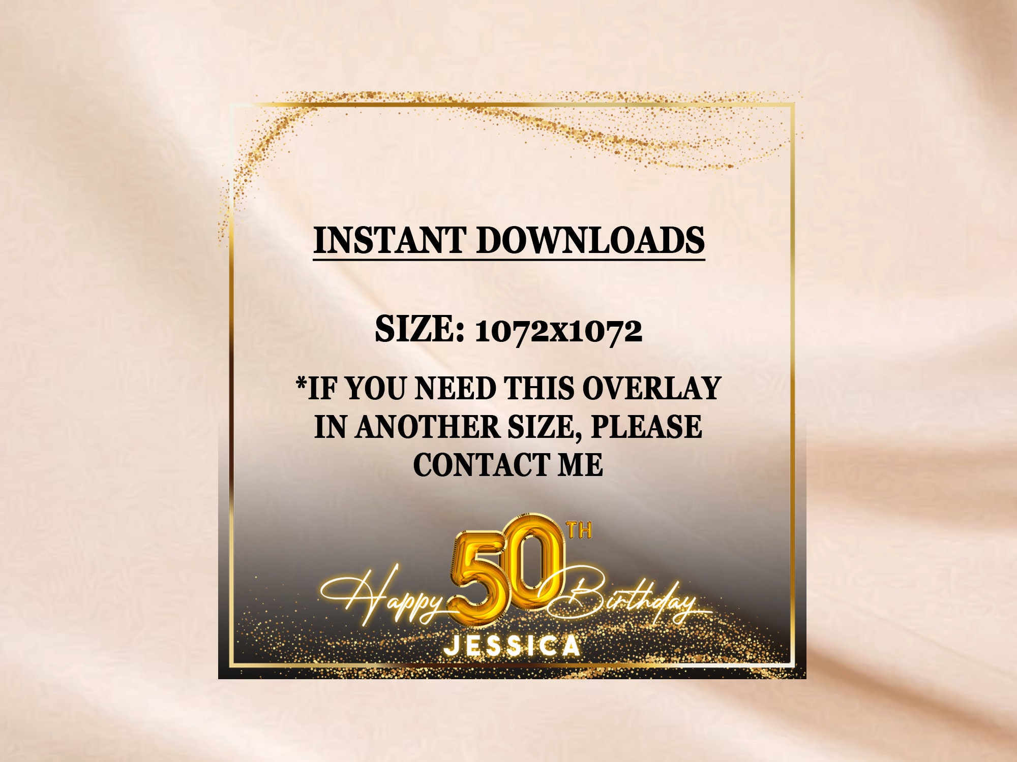Golden Birthday Party 360 Booth Template 50th Birthday 360booth Overlay ...