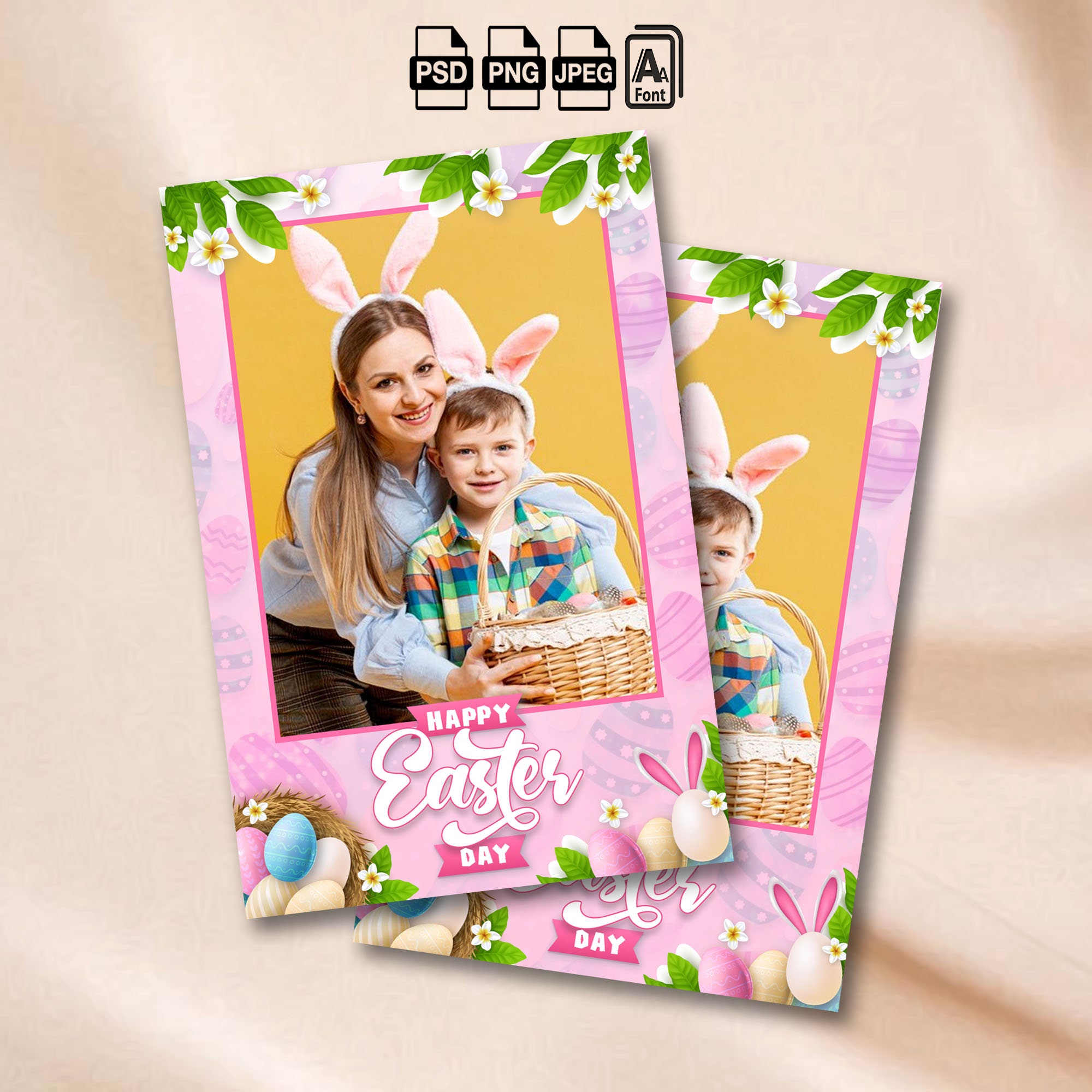 Happy Easter Photobooth Template Easter Sunday Photo Booth Overlay 4x6 ...