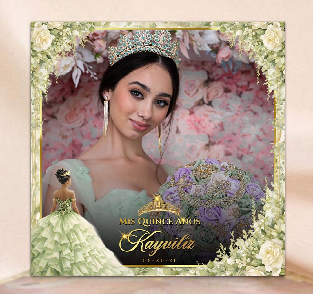 Sage Green 360 Photo Booth Overlay Floral Wedding 360booth Quinceanera ...