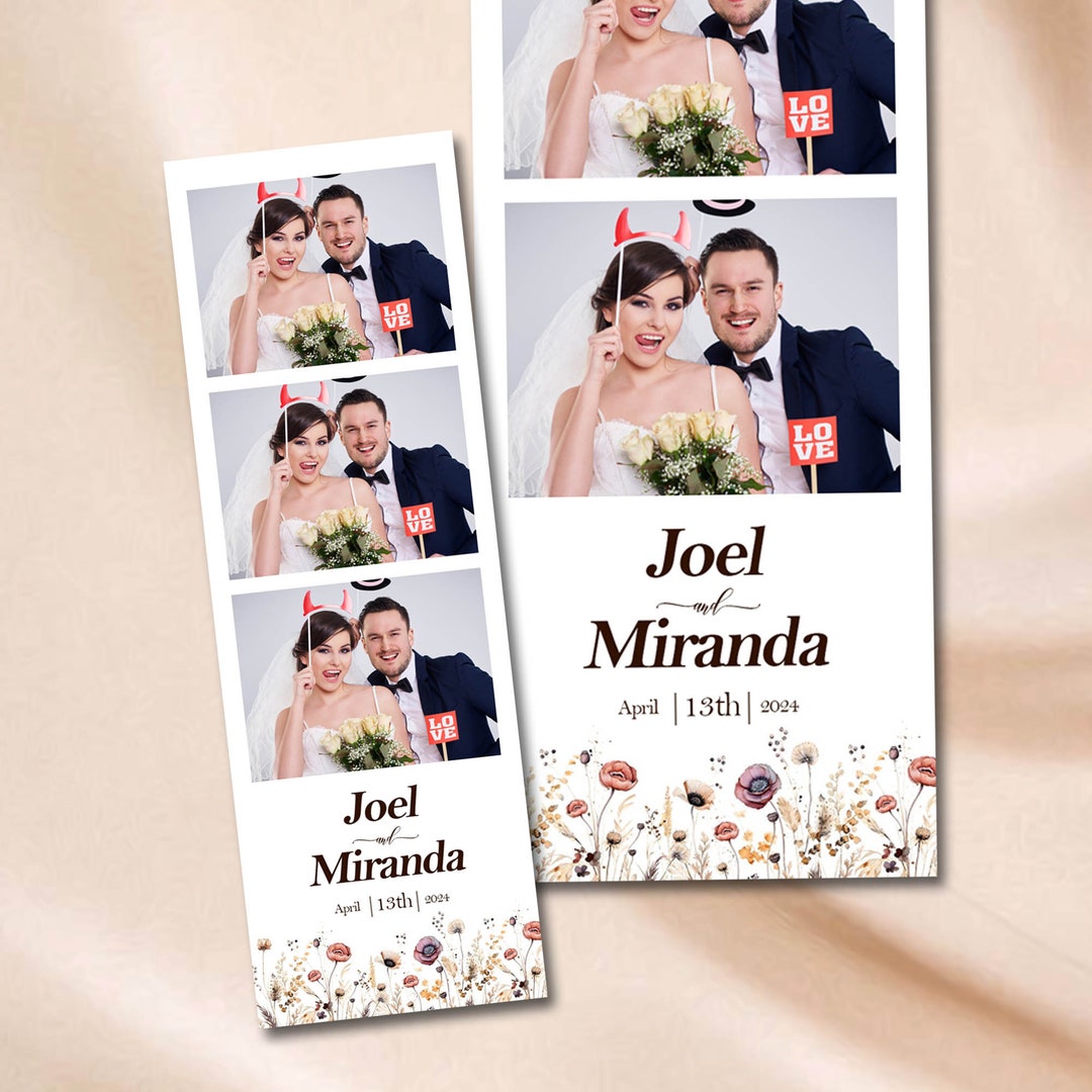 Wildflower Wedding Photobooth Template Boho Floral Photo Booth Template ...