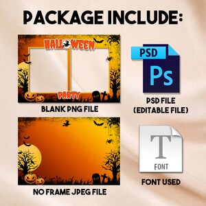 Halloween Photobooth Template Pumpkin Party Photo Booth Template Black ...