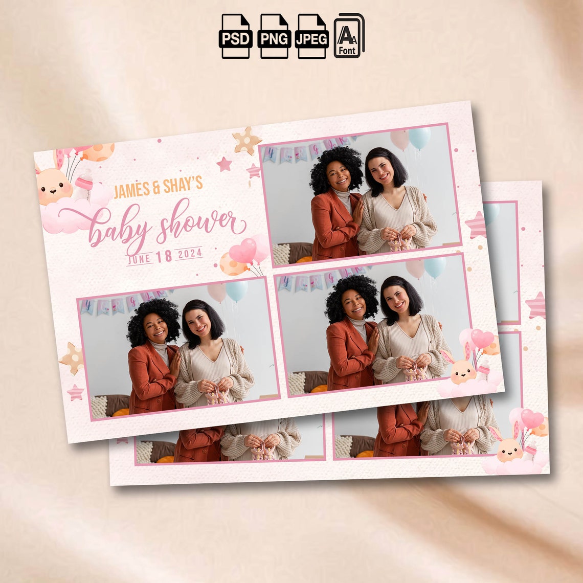 Baby Shower Photobooth Template Babyshower Photo Booth Template 4x6 ...
