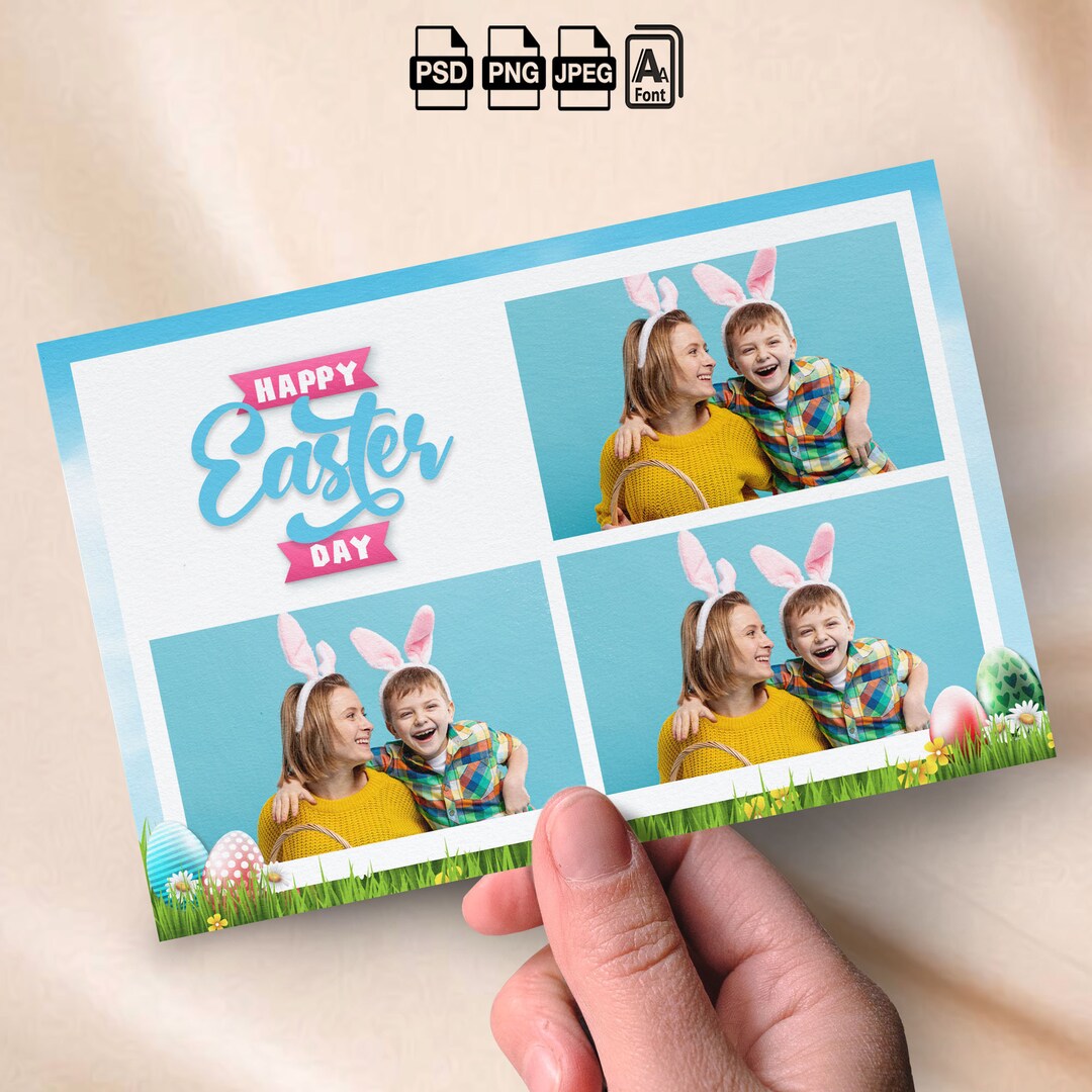 Happy Easter Photobooth Template Easter Sunday Photo Booth Overlay 4x6 ...