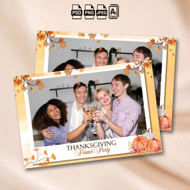 Thanksgiving Photobooth Template Autumn Wedding Photo Booth Template ...
