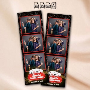 Casino Night Party Photobooth Template Casino Photo Booth Overlay 2x6 ...