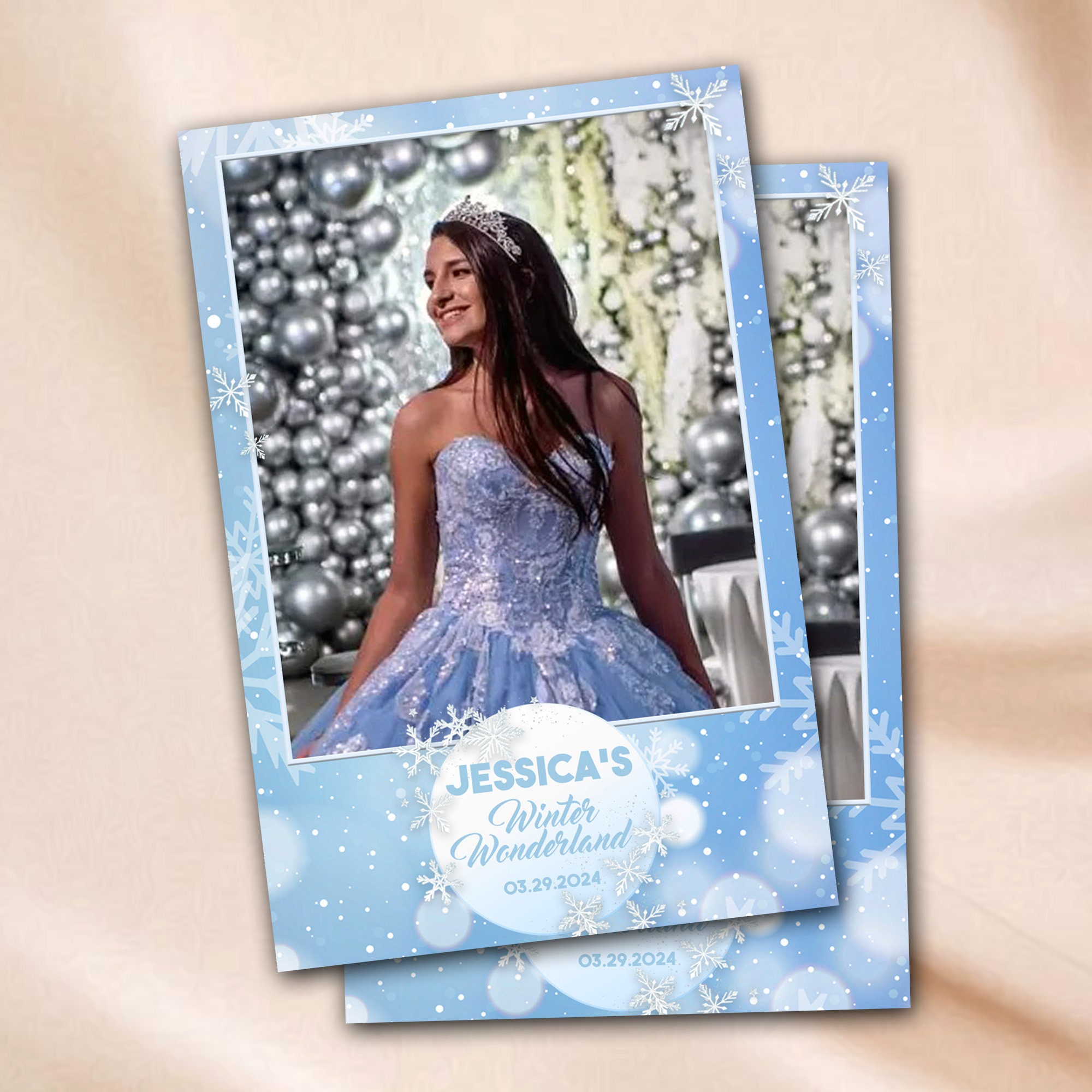 Winter Wonderland Photobooth Template Snowflakes Photo Booth 4x6 Photo ...