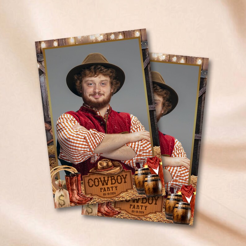 Cowboy Party Photobooth Template Wild West Cowgirl Photo Booth Template ...