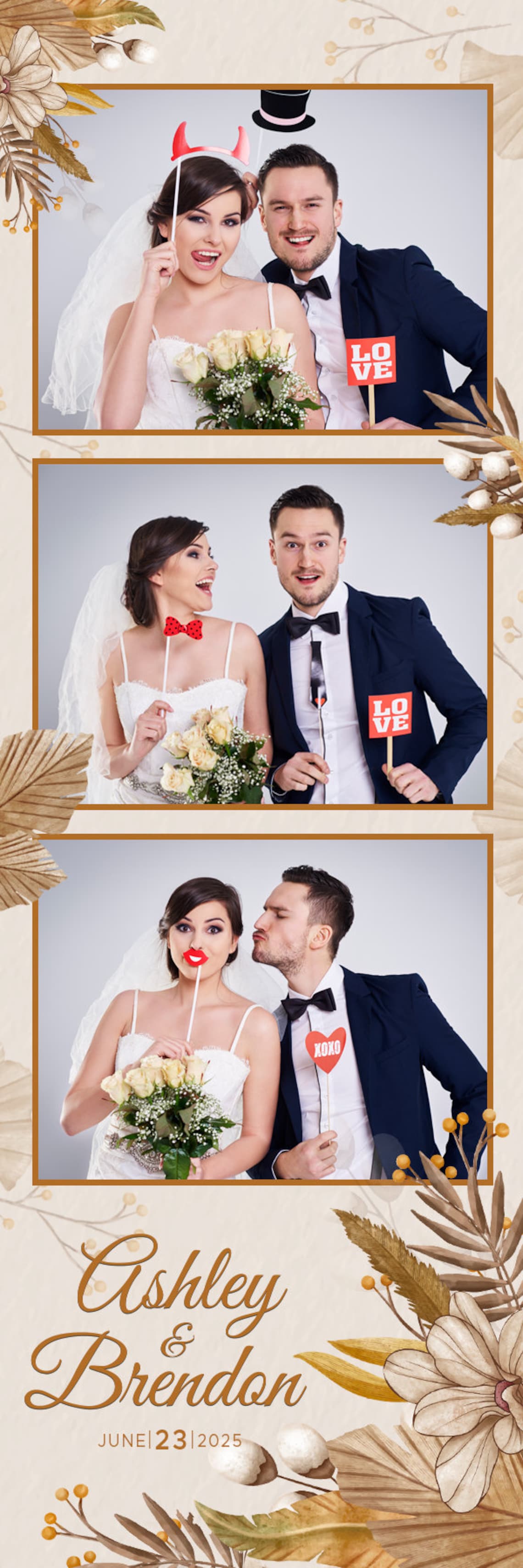 Boho Wedding Photobooth Template Bohemian Photo Booth Template 2x6 ...