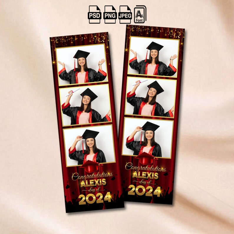 Graduation Photobooth Template Class of 2024 Photo Booth Template 2x6 ...