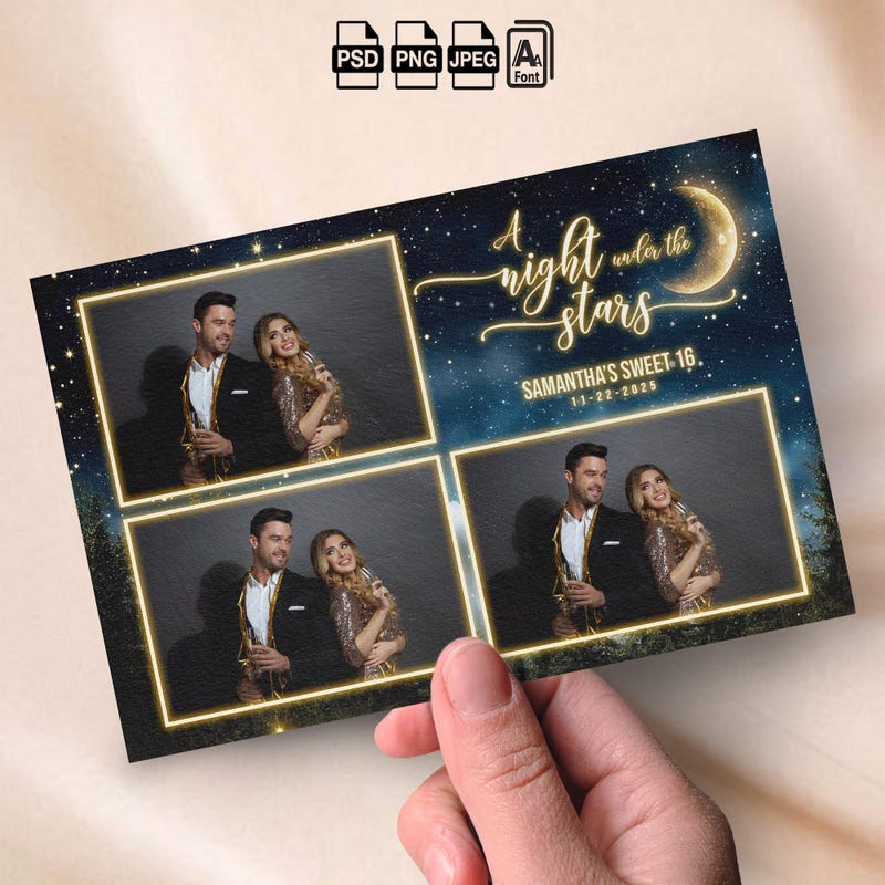 Starry Photo Booth Template - Etsy