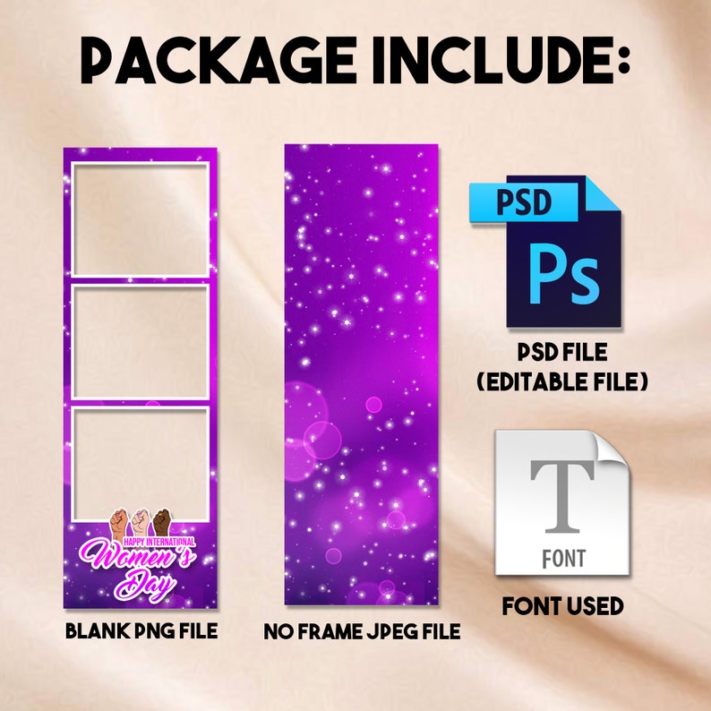 Women's Day Photobooth Template International Womens Day Purple Photo ...