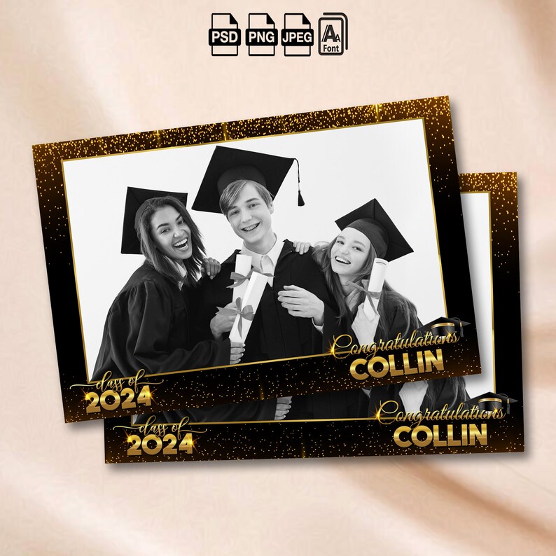 Graduation Photobooth Template Class of 2024 Photo Booth Template Black ...