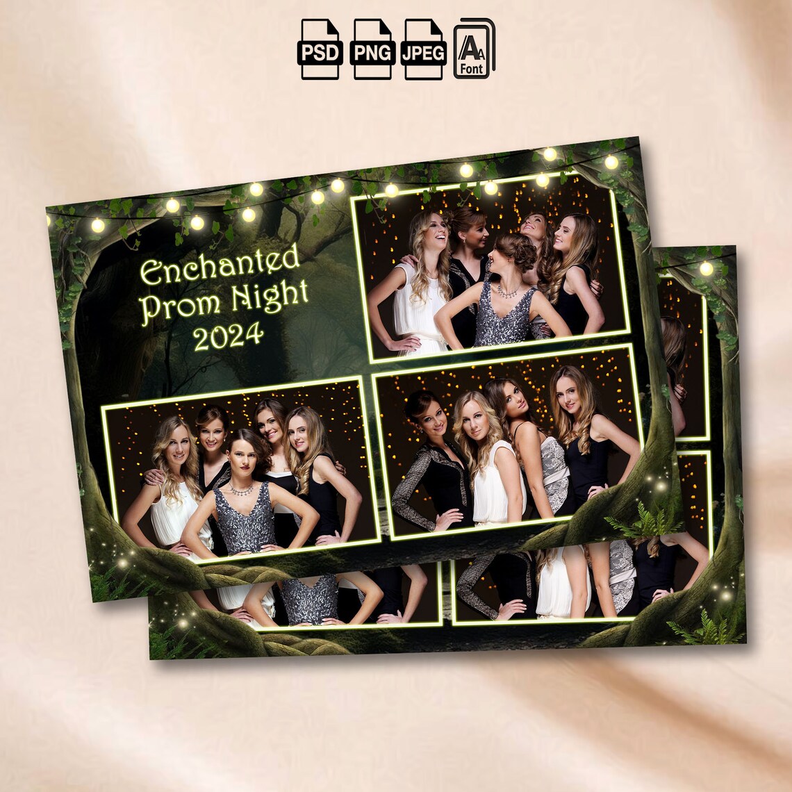 Enchanted Forest Photobooth Template Prom Night Photo Booth Template ...