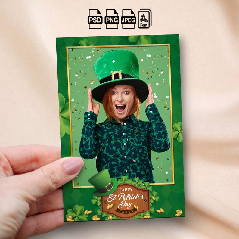 St. Patrick's Day Photobooth Template Shamrock Party Photo Booth ...