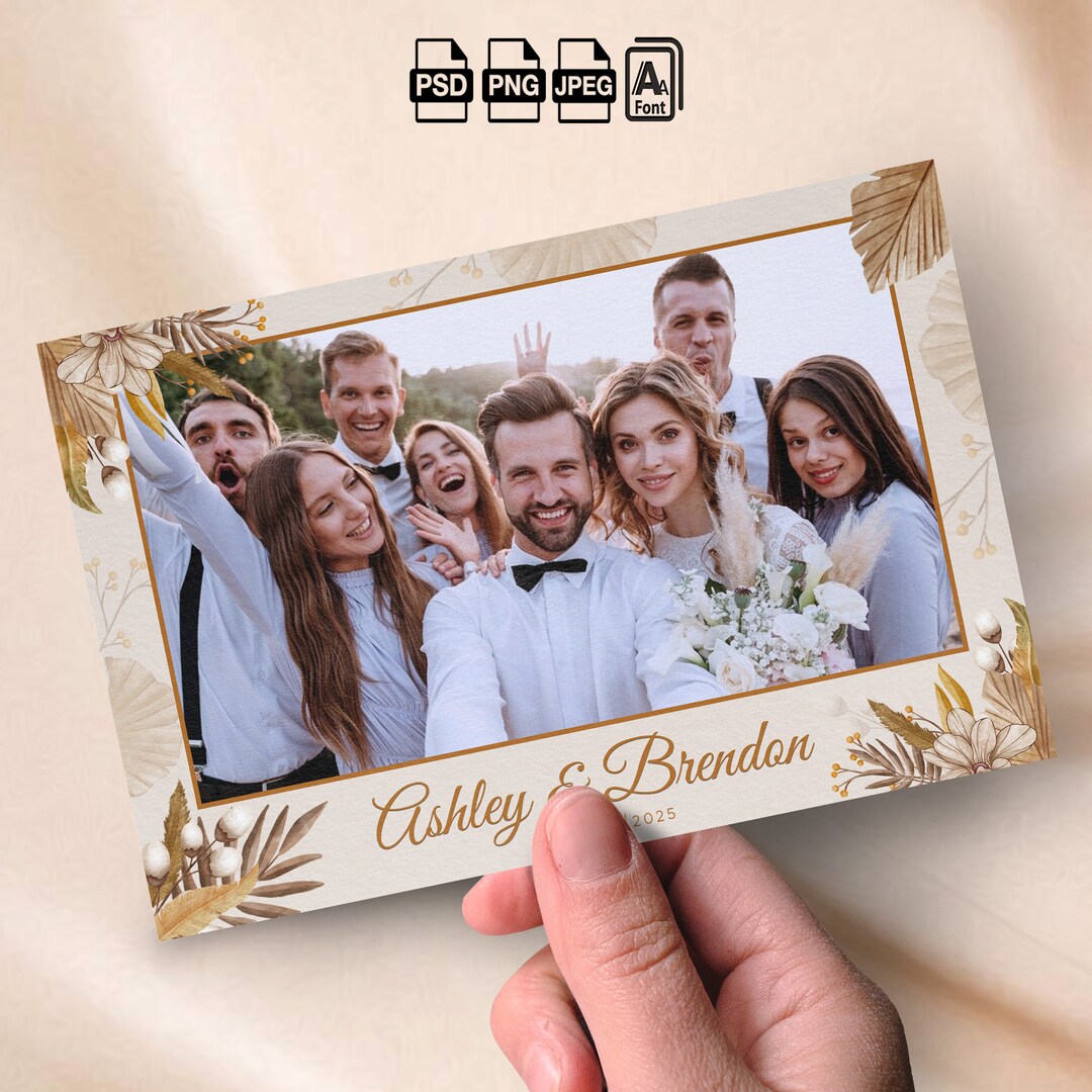 Boho Wedding Photobooth Template Bohemian Photo Booth Template 4x6 ...
