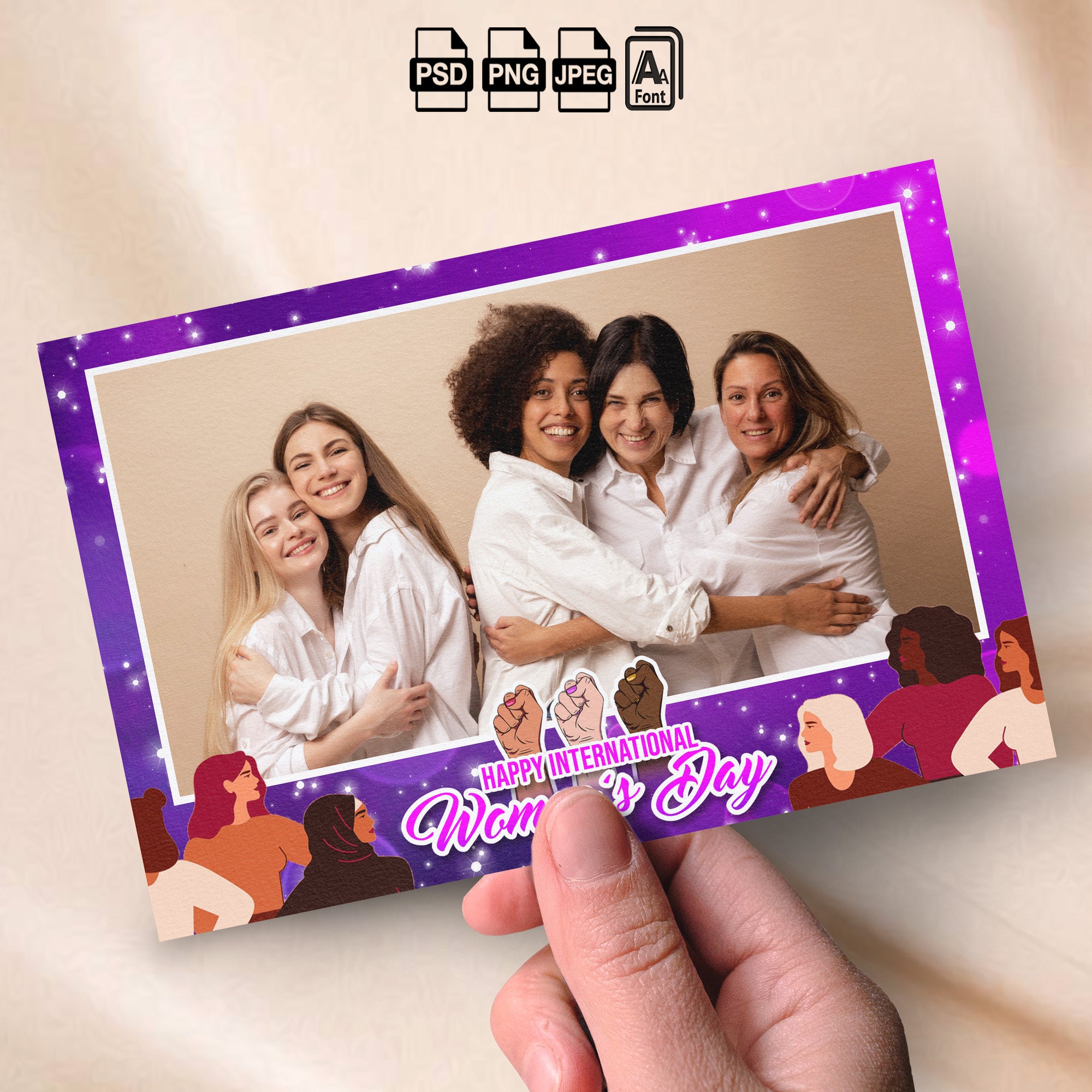 Women's Day Photobooth Template International Womens Day Purple Photo ...