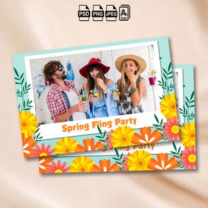 Spring Fling Photobooth Template Spring Party Photo Booth Overlay 4x6 ...