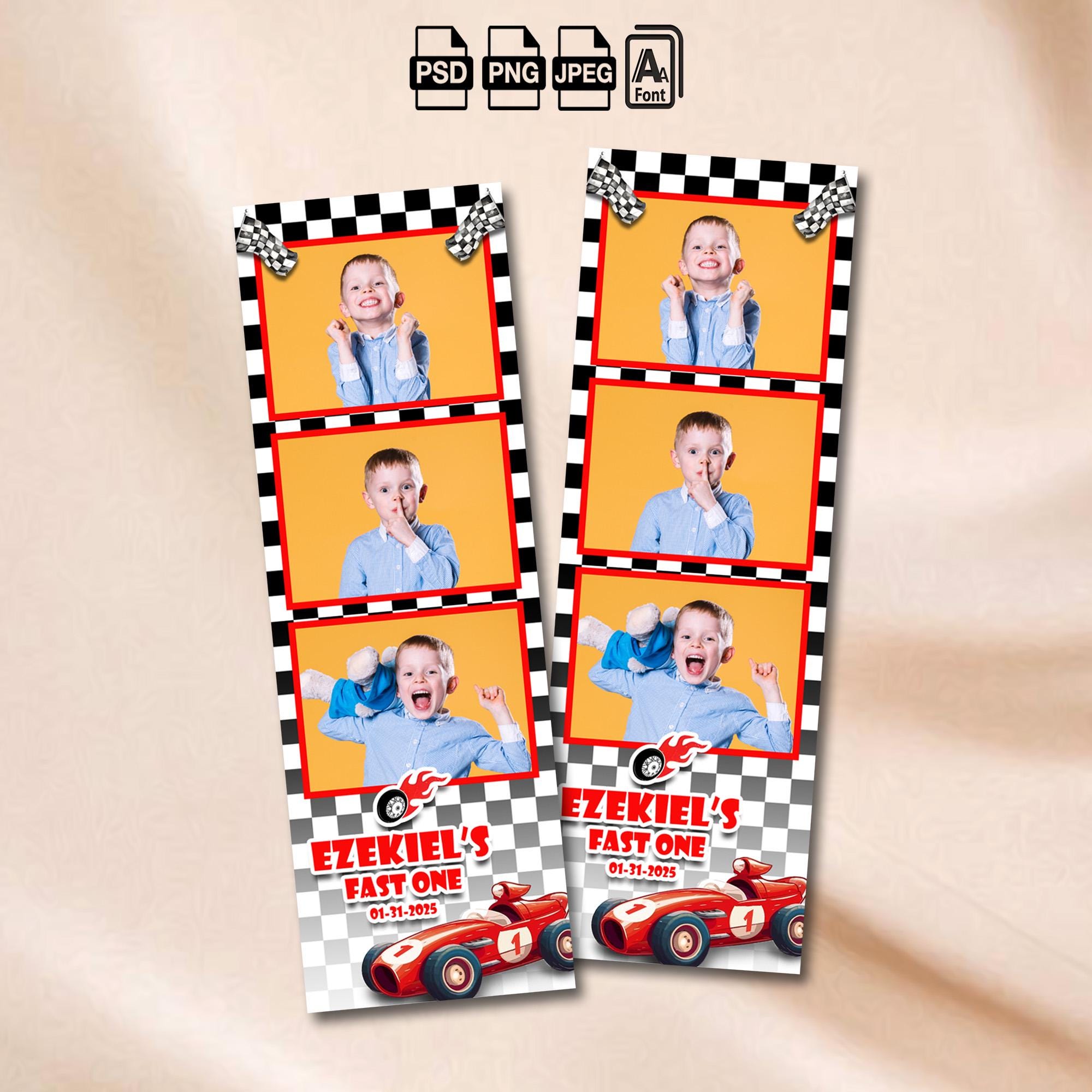 Birthday Photobooth Template Car Theme Photo Booth Template Racing 2x6 ...