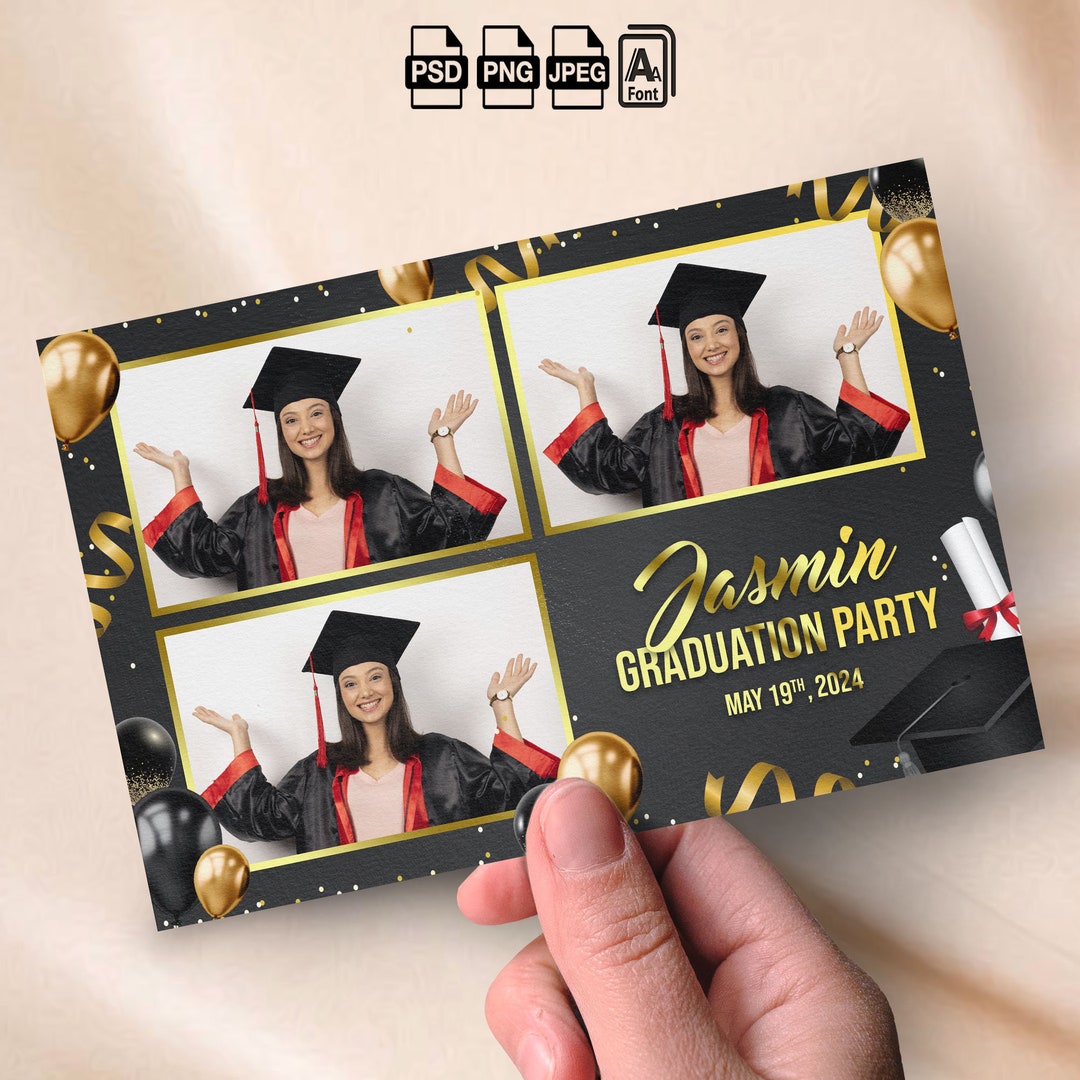 Graduation Photobooth Template Class of 2024 Photo Booth Template Black ...
