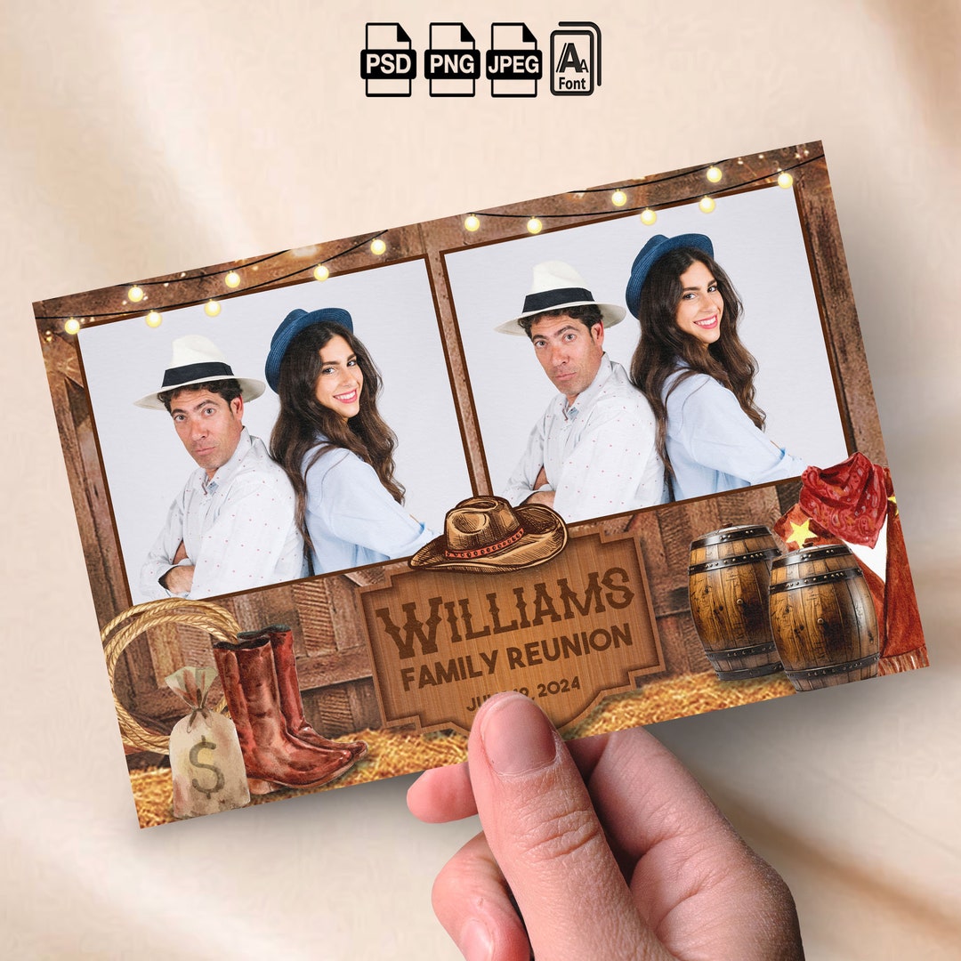 Cowboy Party Photobooth Template Rodeo Photo Booth Template Wild West ...